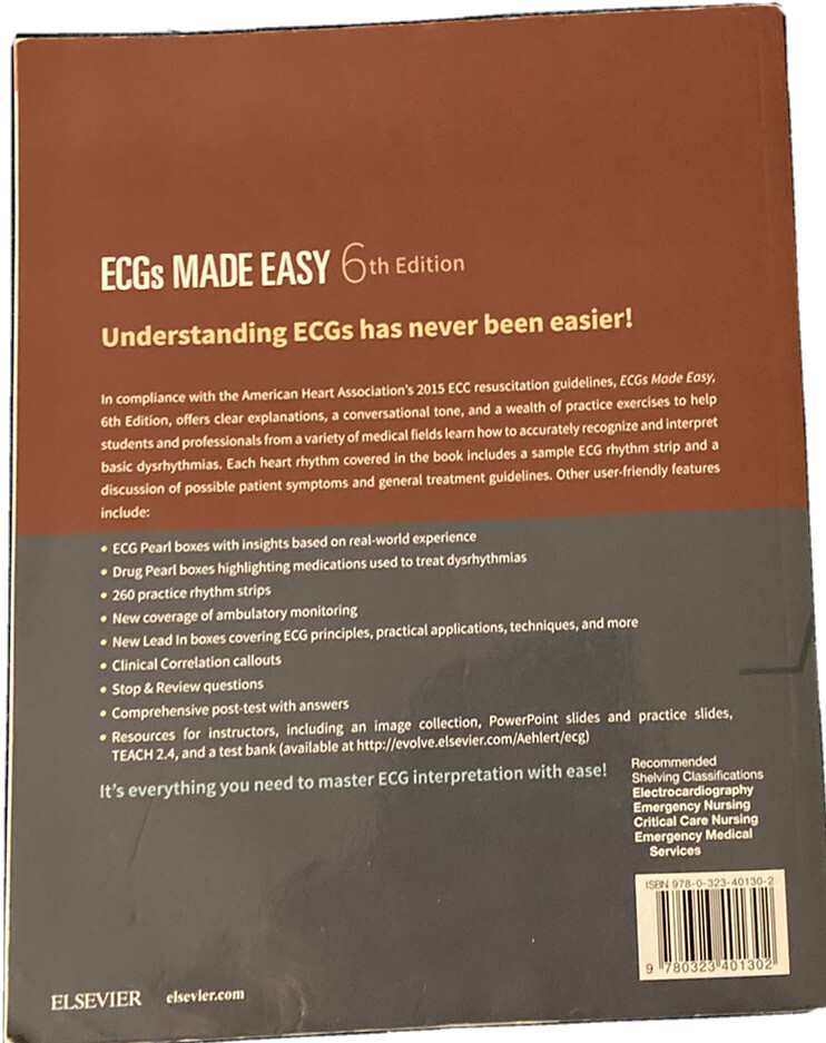 ECGs Made Easy by Barbara J. Aehlert (2017, Trade Paperback ...