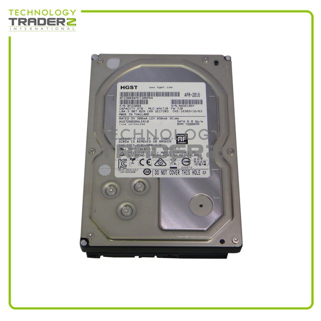 HGST 2 TB 7.2k RPM SATA 3.5" 6g HDD Hard Disk Drive HUS726020ALE610 ...