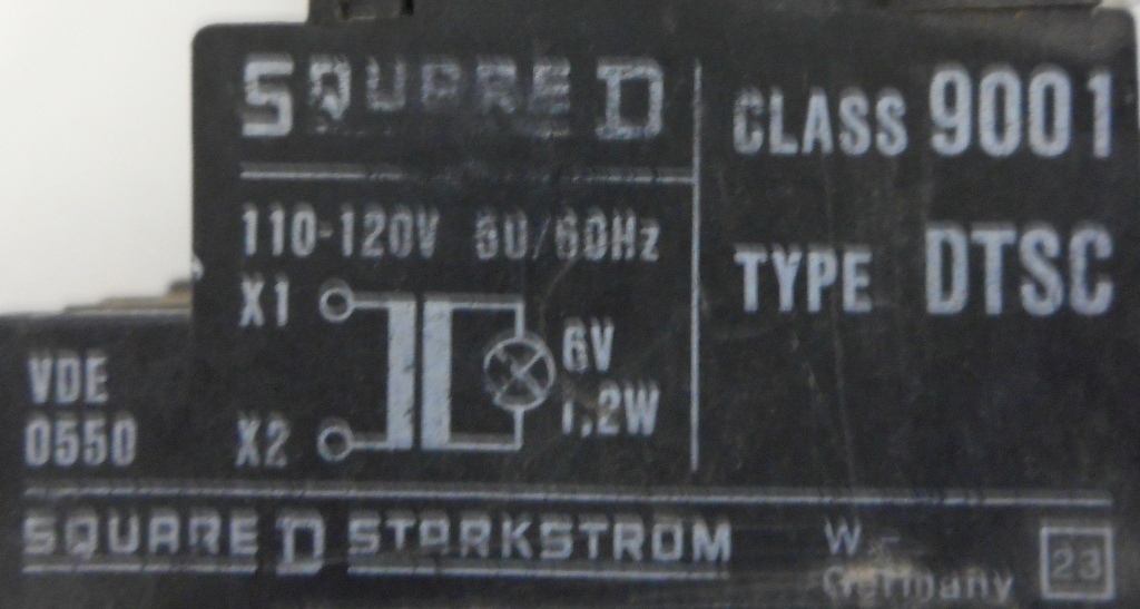 SQUARE D, CONTACTOR, CLASS 9001, TYPE DTSC, 110-120V, LOT OF 2 | eBay