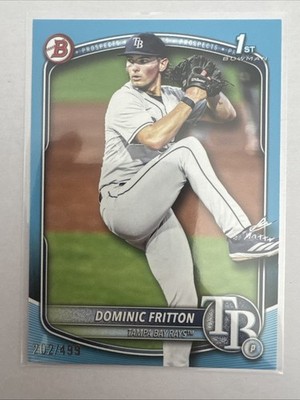 Dominic Fritton 2025 Bowman Draft #BD-189 Sky Blue Border #/499 | eBay