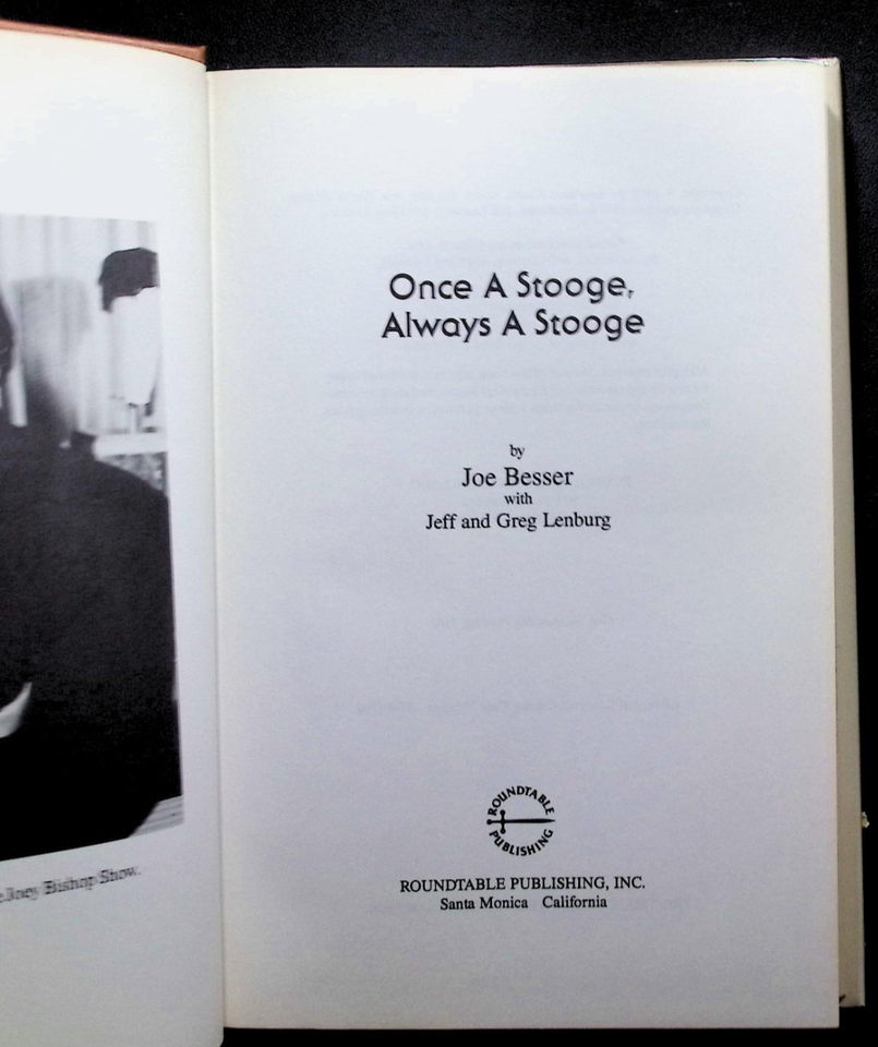 Joe Besser Once a Stooge Always a Stooge 1988 HC Three Stooges Memoir ...