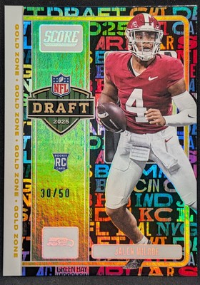 2025 Panini Score Jalen Milroe NFL Draft Gold Parallel Seattle Seahawks RC /50 | eBay
