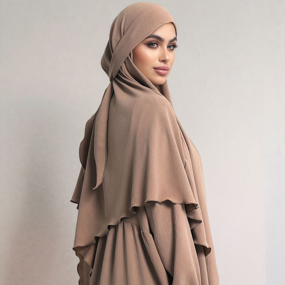 Muslim Women Solid Color Wrap Hijab Shawl Scarves Headscarf Burka Large ...