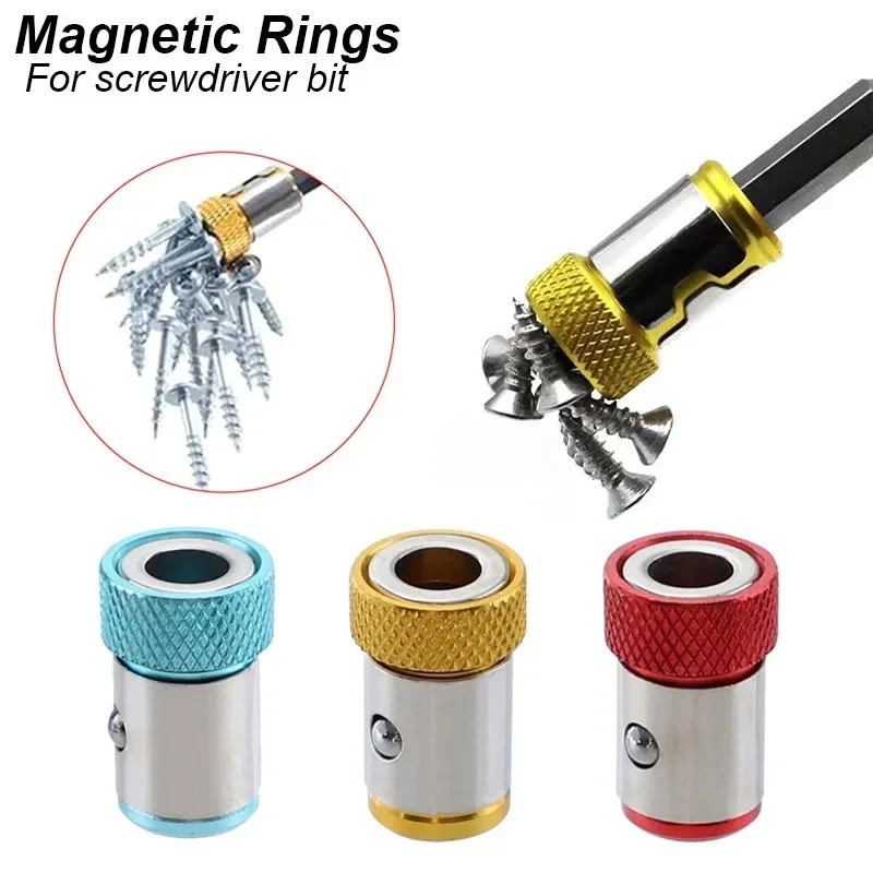6 x Screwdriver Head Magnetic Ring Pivoting Bit Tip Screw Holder ...