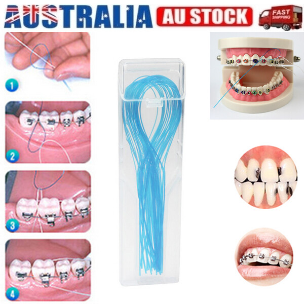 105Pc Dental Floss Threader Orthodontic Braces Fixed Retainer Oral Care ...