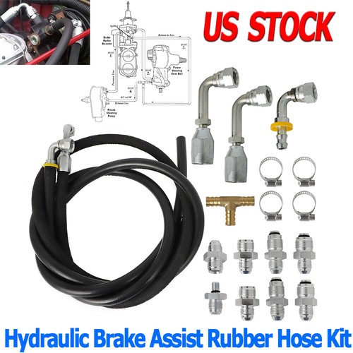 For Hydroboost Hydrstop Power Brake Booster Steering Hose Hookup Kit w ...