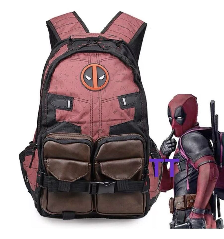 Marvel Deadpool Cosplay School Bag Men Travel Large Capacity Backpack ...