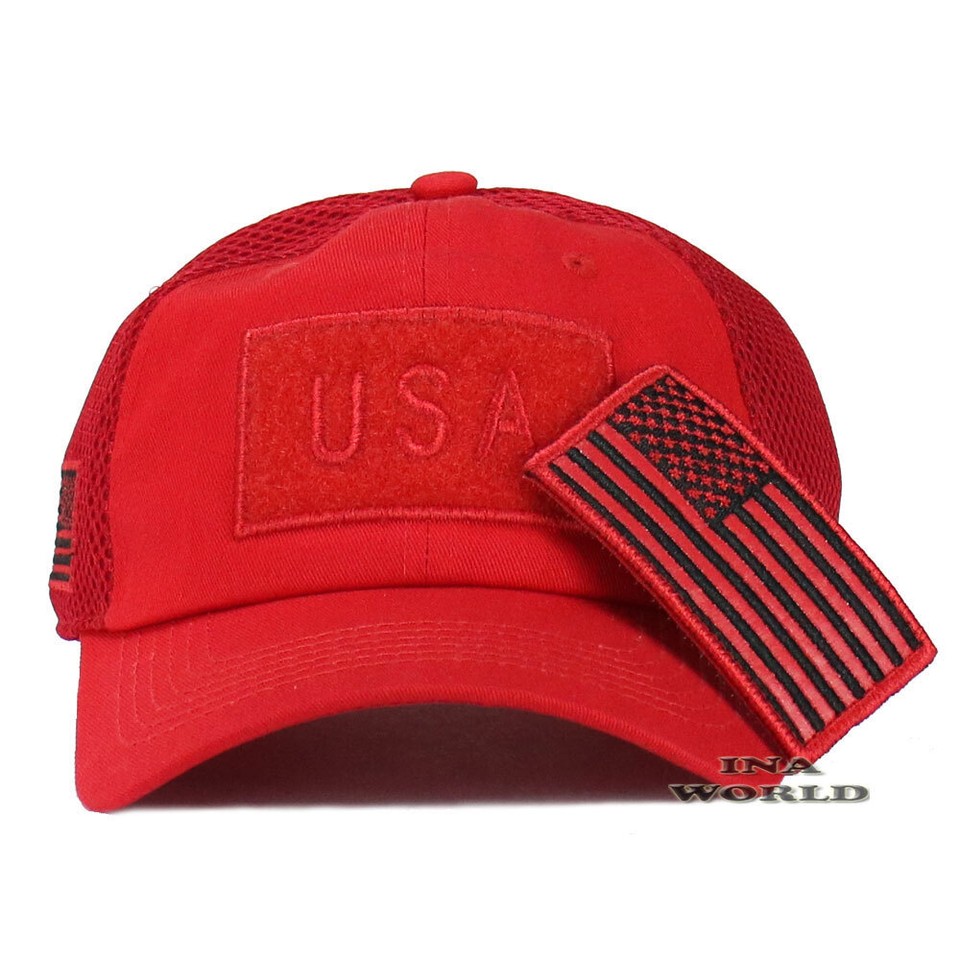 USA Flag Hat Detachable Patch Tactical Operator Micro Mesh Military ...