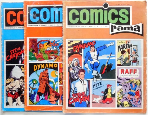 COMICS MAGAZINE COMICSRAMA COMICS RAMA YEAR I #1-3 1968 RAFF DYNAMO ...