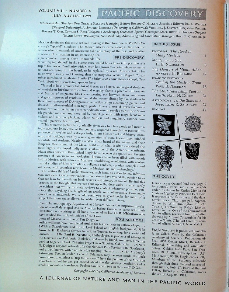 Pacific Discovery Magazine July 1955 Monte Alban Dancers | eBay