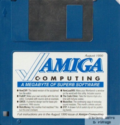 Amiga Computing - August 1990 - Coverdisk - NewZAP - Amiga - Floppy | eBay