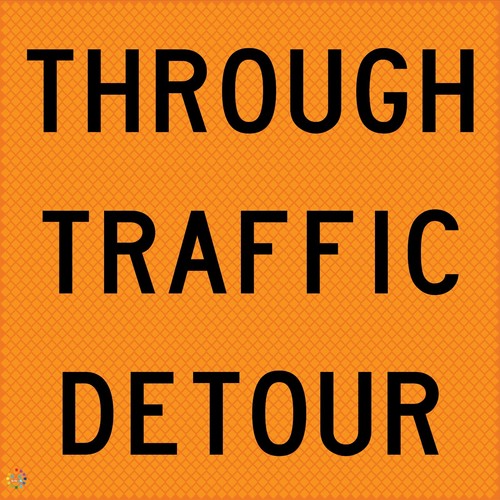 Multi Message Temporary Road Traffic Sign - Through Traffic Detour ...