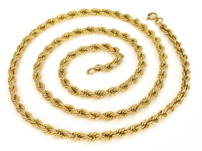 VINTAGE BEAUTIFUL 14K YELLOW GOLD NECKLACE THICK ROPE CHAIN FANCY 24 ...