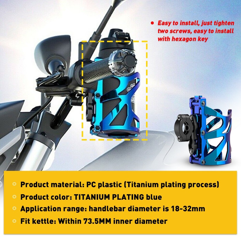 Adjustable Motorcycle Cup Holder Handlebar Drink Mount Water Bottle for ...