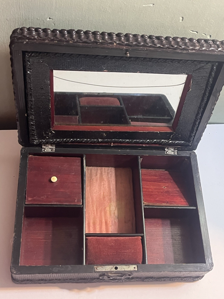 Late 19th Century Victorian Carved Urn w-Flowers Sewing Box | eBay