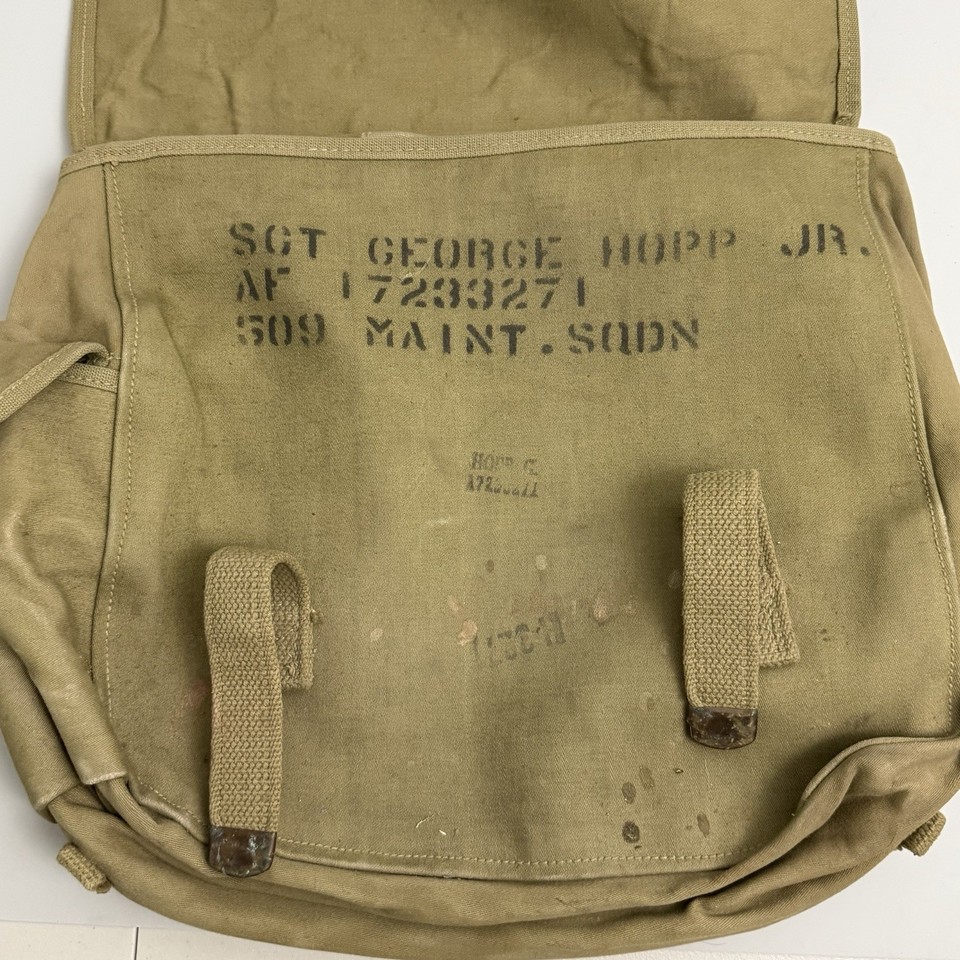 WW2 US Army Field Bag 1942 Langdon Tent & Awning Co. Army Air force 509 ...
