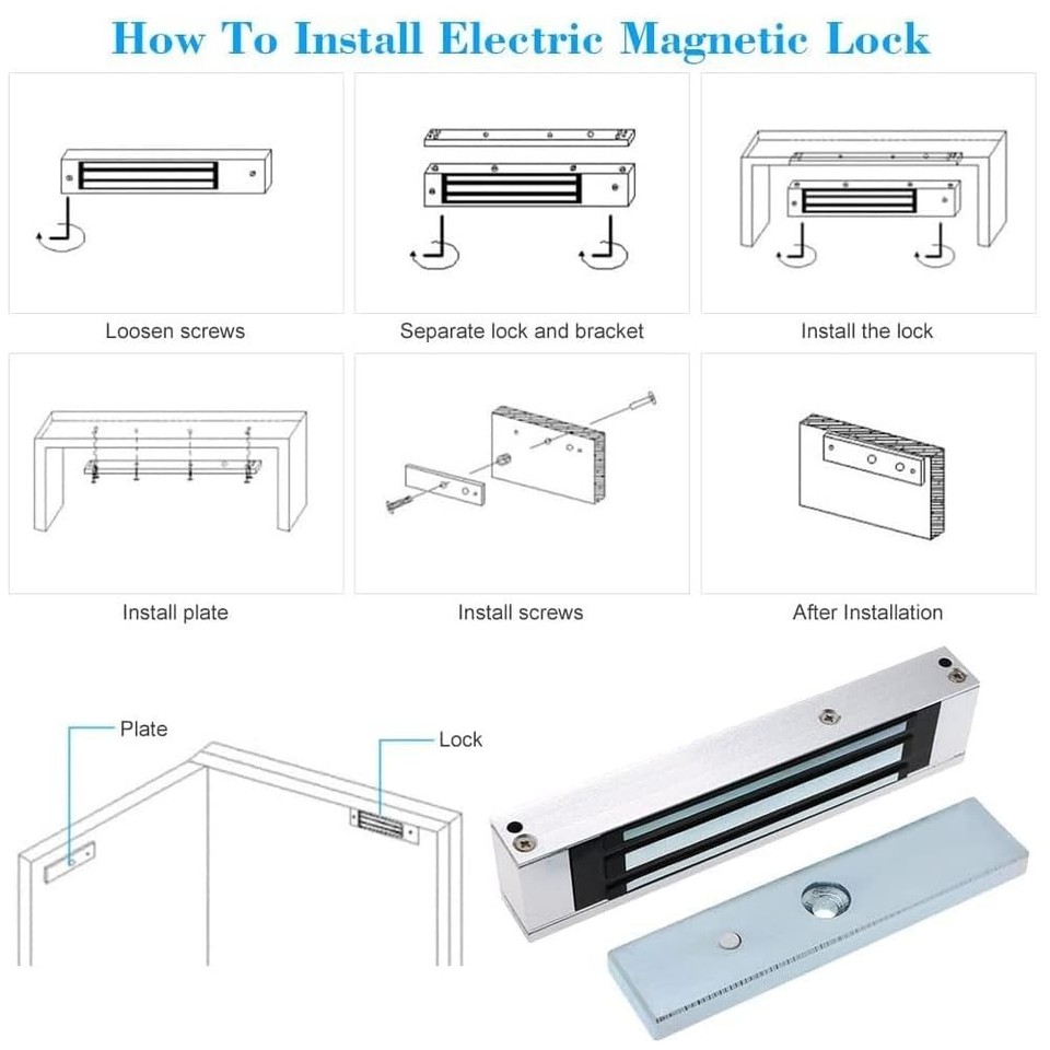 Electric Magnetic Lock 280KG 600LBS Holding Force Electromagnet Lock 12V Fail... | eBay