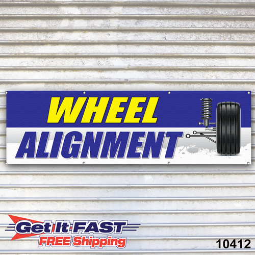 Wheel Alignment Banner Sign Auto Repair Tire Dealer Service Bay Garage ...