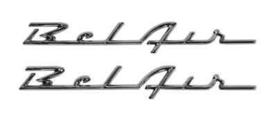 57 Chevy Bel Air Scripts, Chrome, Pair, 1957 Chevrolet New | eBay