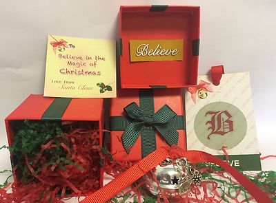 Polar Express Style I Believe Jingle Bell Santa Christmas Stocking ...