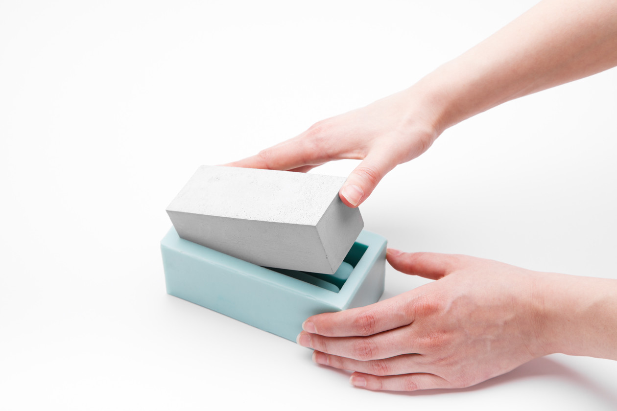 Concrete mold for making business card holder made of concrete ...