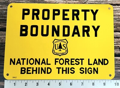 National Forest USFS Property Boundary vacation camping hiking sign 54 ...
