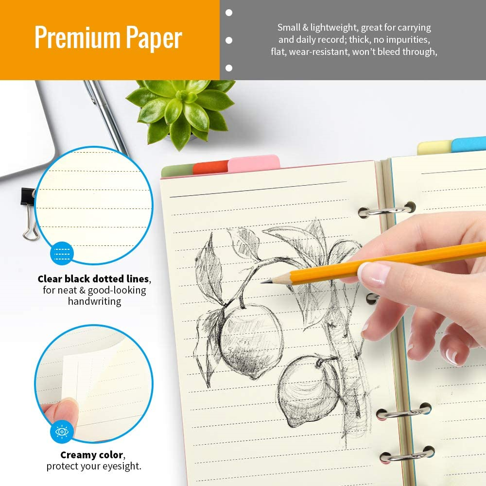 A6 Refill Paper, 3 Pack Ruled Line Paper for Filofax Personal Organiser ...