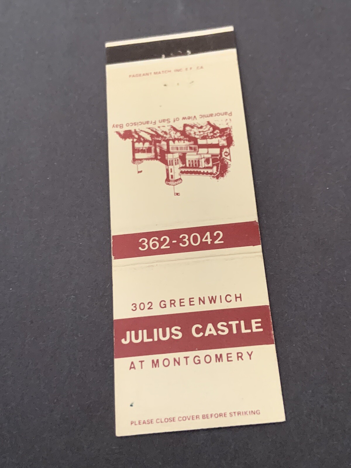 Vintage California Matchbook: “Julius Castle” San Francisco, CA | eBay
