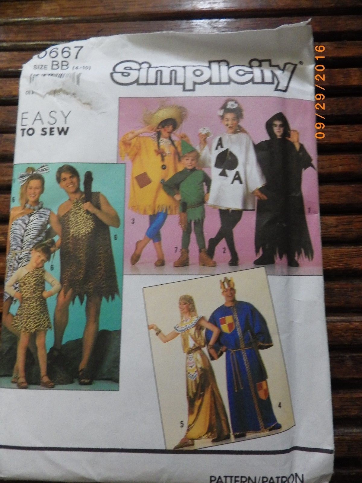 Simplicity 0667 9945 Child's Caveman/Peter Pan/Egyptian/Scarecrow Sz 4 ...