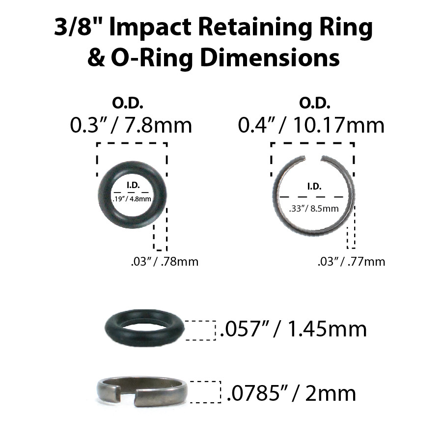 3/8" Impact Wrench Retaining Ring Clip with O-Ring Matco Craftsman IR ...