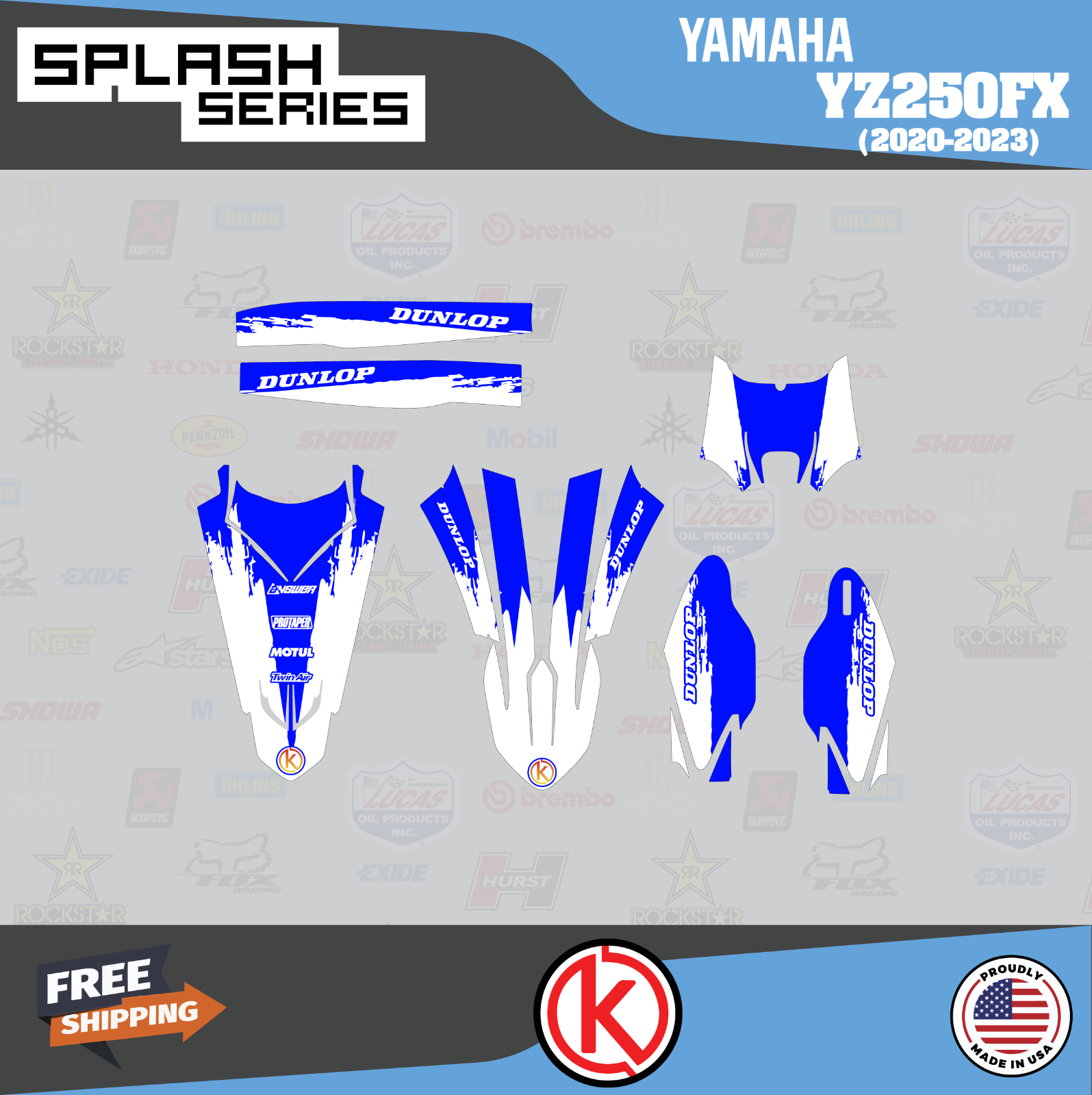 Graphics Kit for Yamaha YZ250FX 2020 2021 2022 2023 Splash Series ...