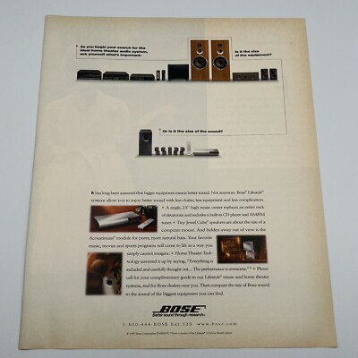 1997 Bose Home Audio Vintage Print Ad 8x11" jewel cube speakers ...