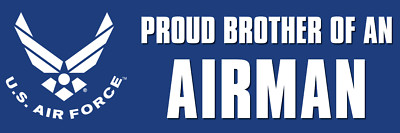 3x9 in Proud Brother Of An Airman Bumper Sticker (air force car decal ...
