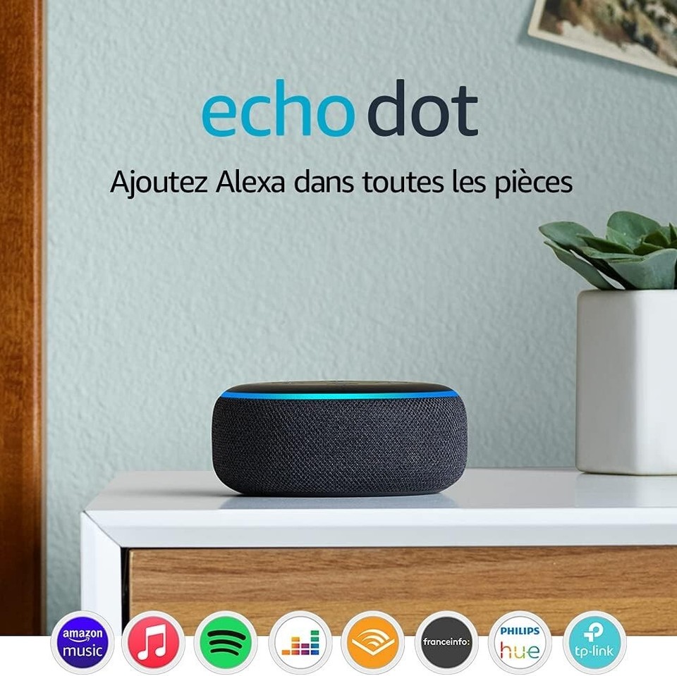 Echo Dot (3rd Generation) Smart Speaker With Alexa Anthracite Fabric ...