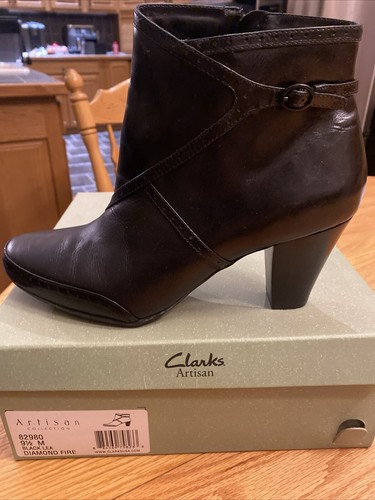 CLARKS ARTISAN NIB BLACK LEA DIAMOND FIRE LEATHER BLACK SIZE 9.5 | eBay