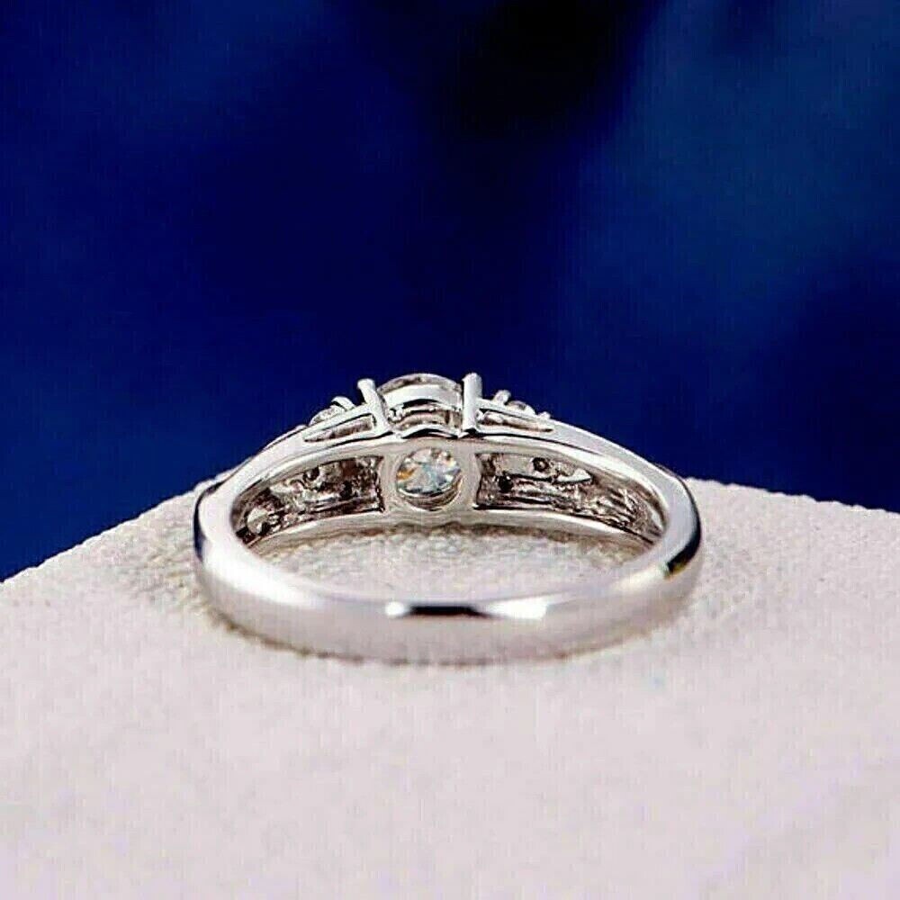 2.00CT Round Lab Created Diamond Engagement Ring 14K White Gold Plated ...