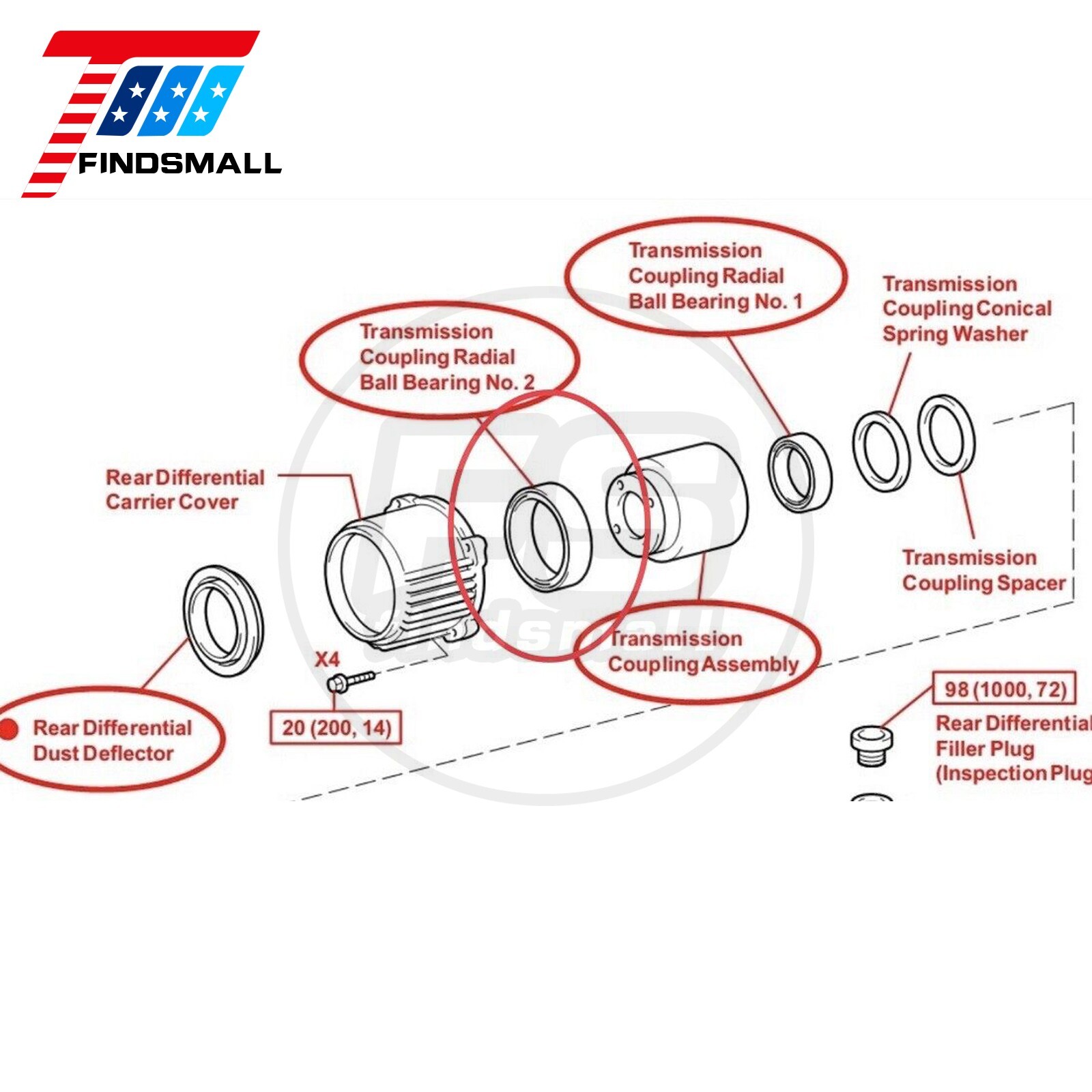 2 Toyota Sienna 4130328011-4130328013 Bearings & Deflector