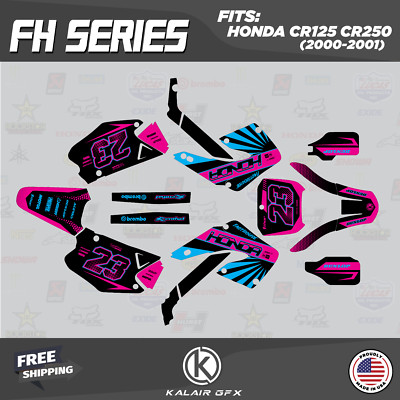 Graphics Kit for HONDA CR125 CR250 2000 2001 CR 125 CR 250 FH-Magenta ...