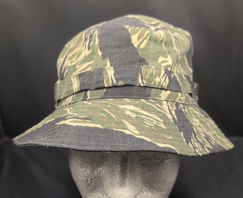 Vietnam War Tiger Stripe Boonie cap with black liner rip stop pattern ...