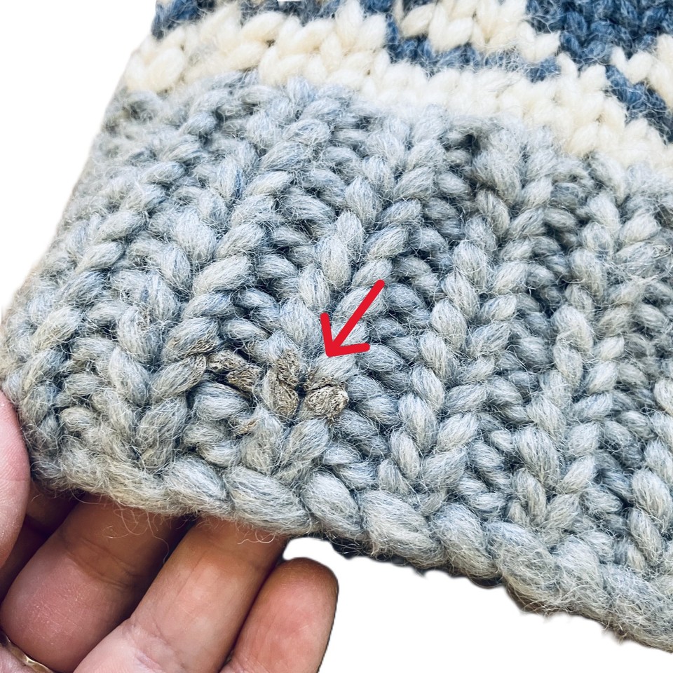 Cowichan Hand Knit Cardigan Sweater Blue/Cream Snowflake Pattern Vtg Sm ...