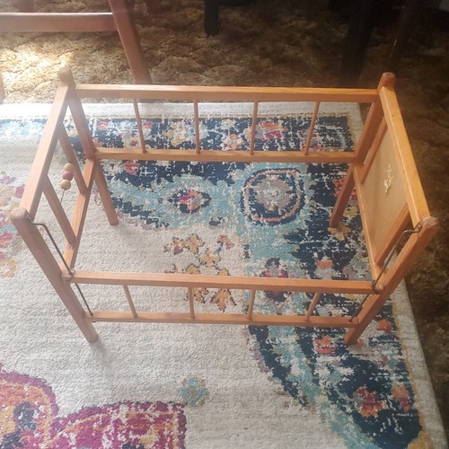 Vintage Wooden Toy Baby Doll Crib with Drop Down Side | eBay