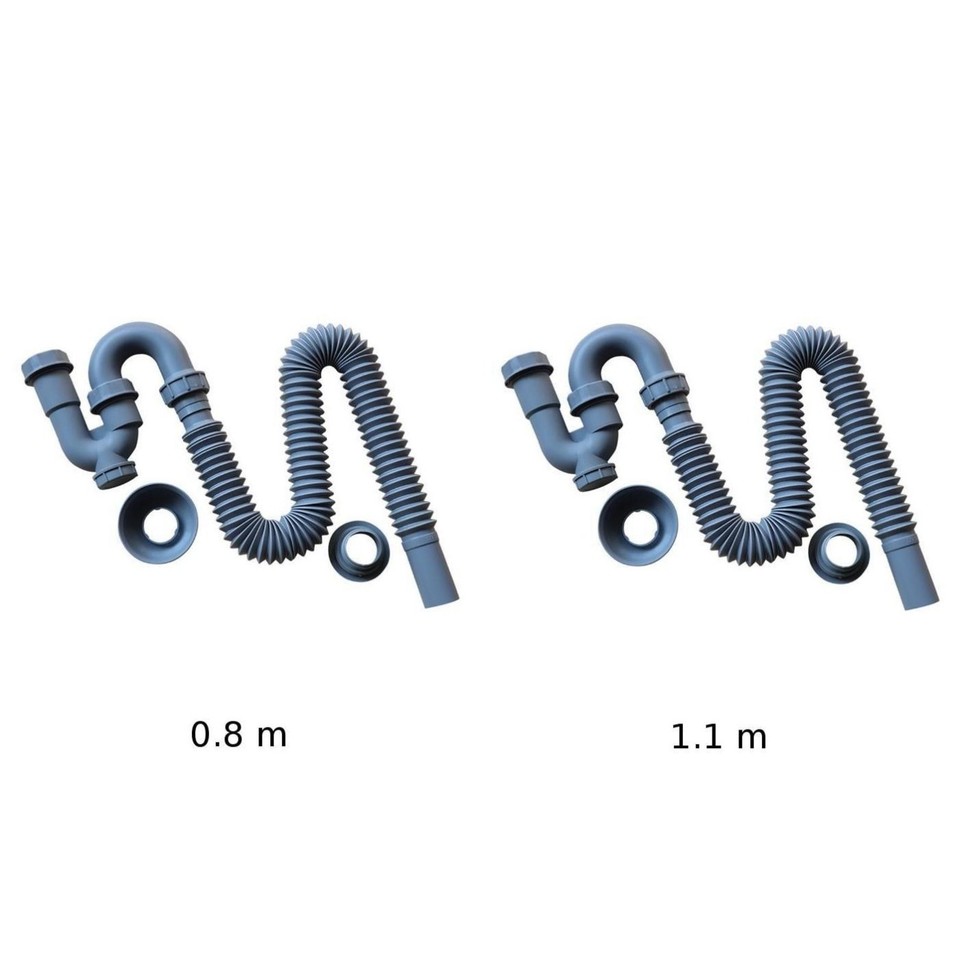 Flexible Extension Tube for Kitchen Sink Drain Pipe Fits 112 and 114 ...