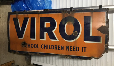 VIROL Railway original enamel sign 48” x 21” - rusty, large. | eBay UK