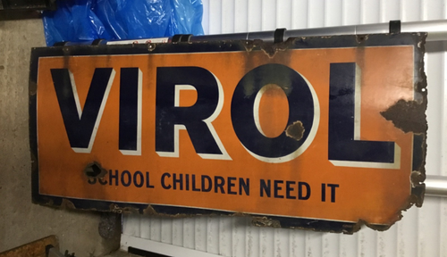 VIROL Railway original enamel sign 48” x 21” - rusty, large. | eBay UK