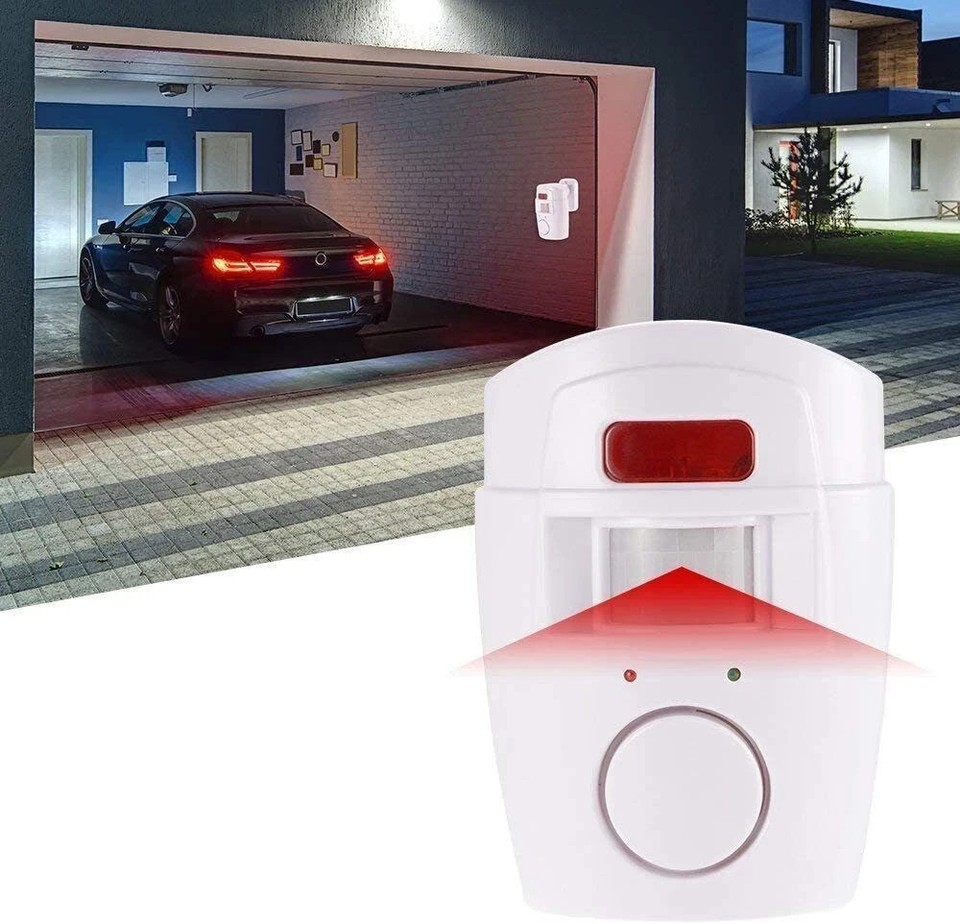 2 Set Motion Sensor Wireless Security Alert System Home Driveway Alarm ...