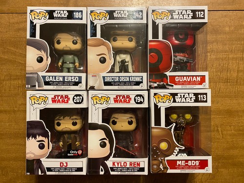 Star Wars Funko Pop Lot - Kylo Ren, Galen Erso, DJ, ME-8D9, Guavian ...