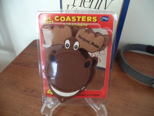 BIG BITE HEAVY RUBBER MOOSE COASTERS 4 NON-SLIP PORTLAND MAINE COASTERS ...