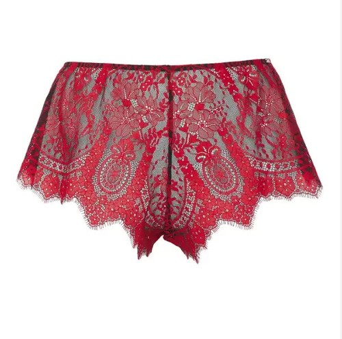 BN FIGLEAVES CURVE red/black ADORE lace briefs knickers size 12 BRAND ...