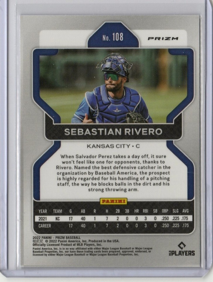 2022 Panini Prizm Sebastian Rivero Blue Velocity Prizm Rookie RC ...