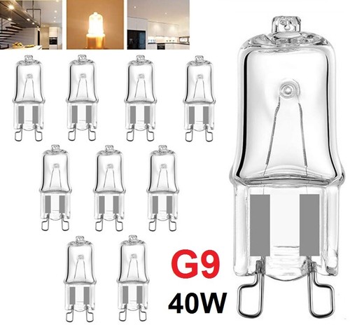 10 PCS G9 Halogen Light Bulb Clear Capsule 240V 40W 2 Pin LED Bulbs ...